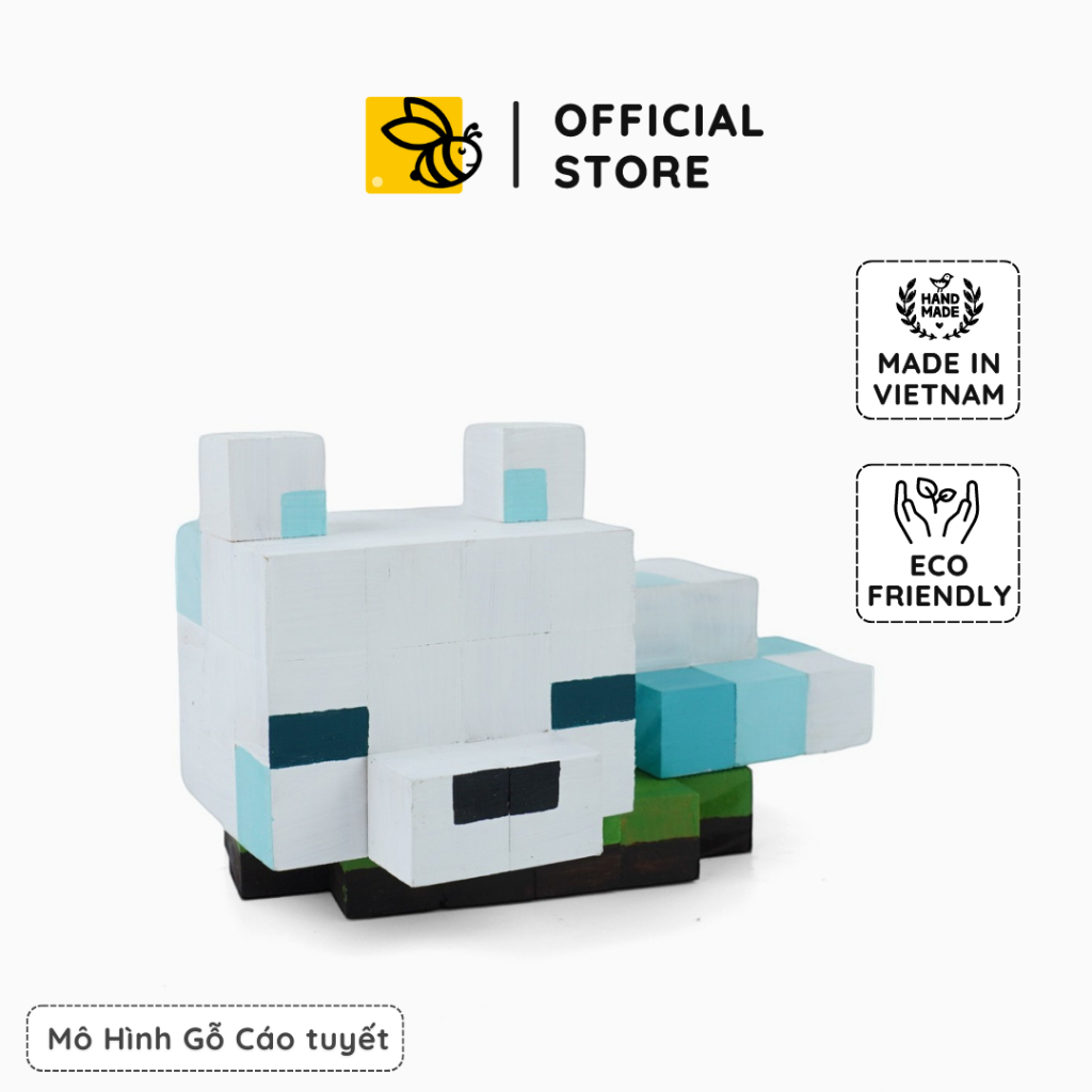 Snow Fox Minecraft Wooden Model | Minecraft Snow Fox (size s) | Shopee ...