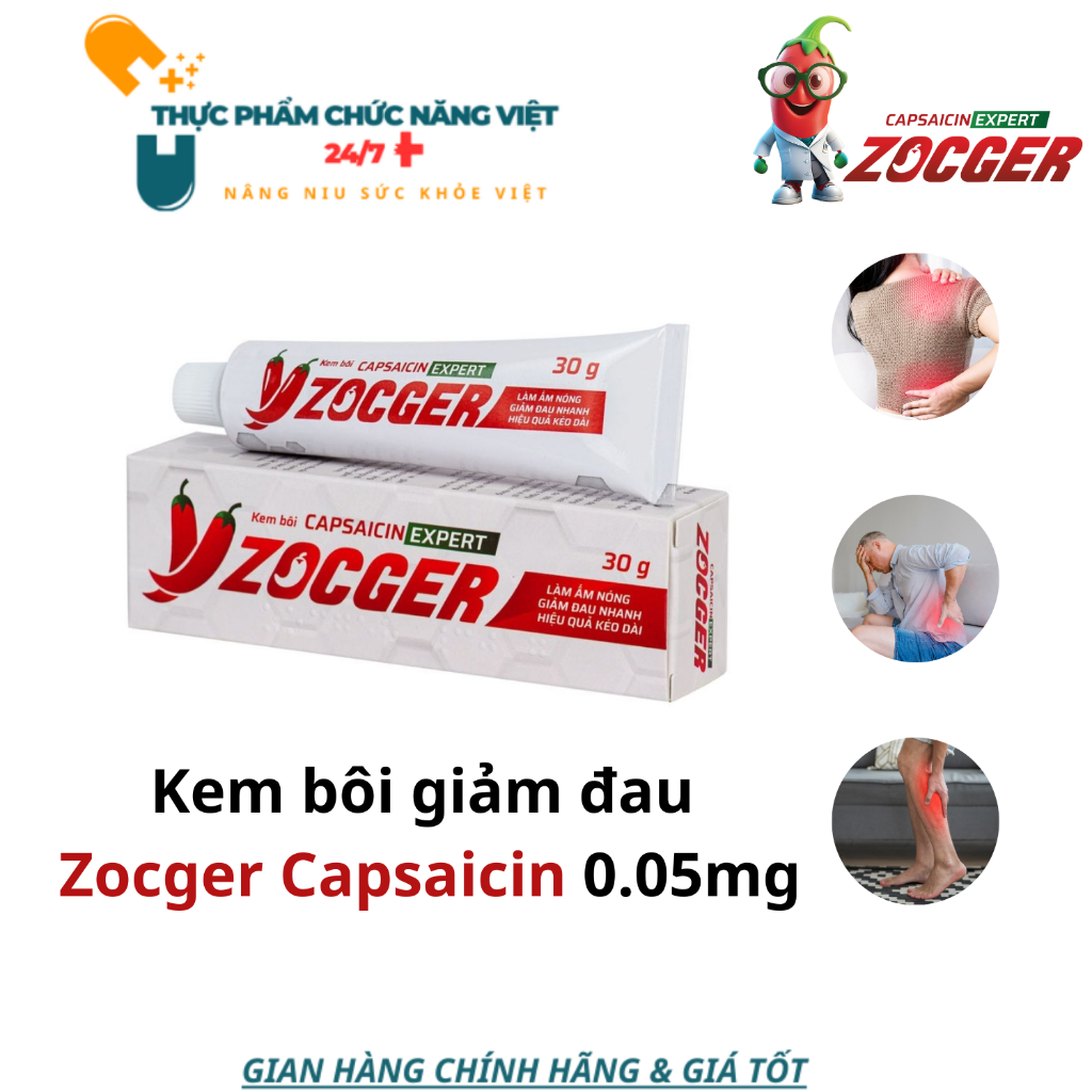 Capsaicin Exert Zocger musculoskeletal pain relief cream 5g tube ...