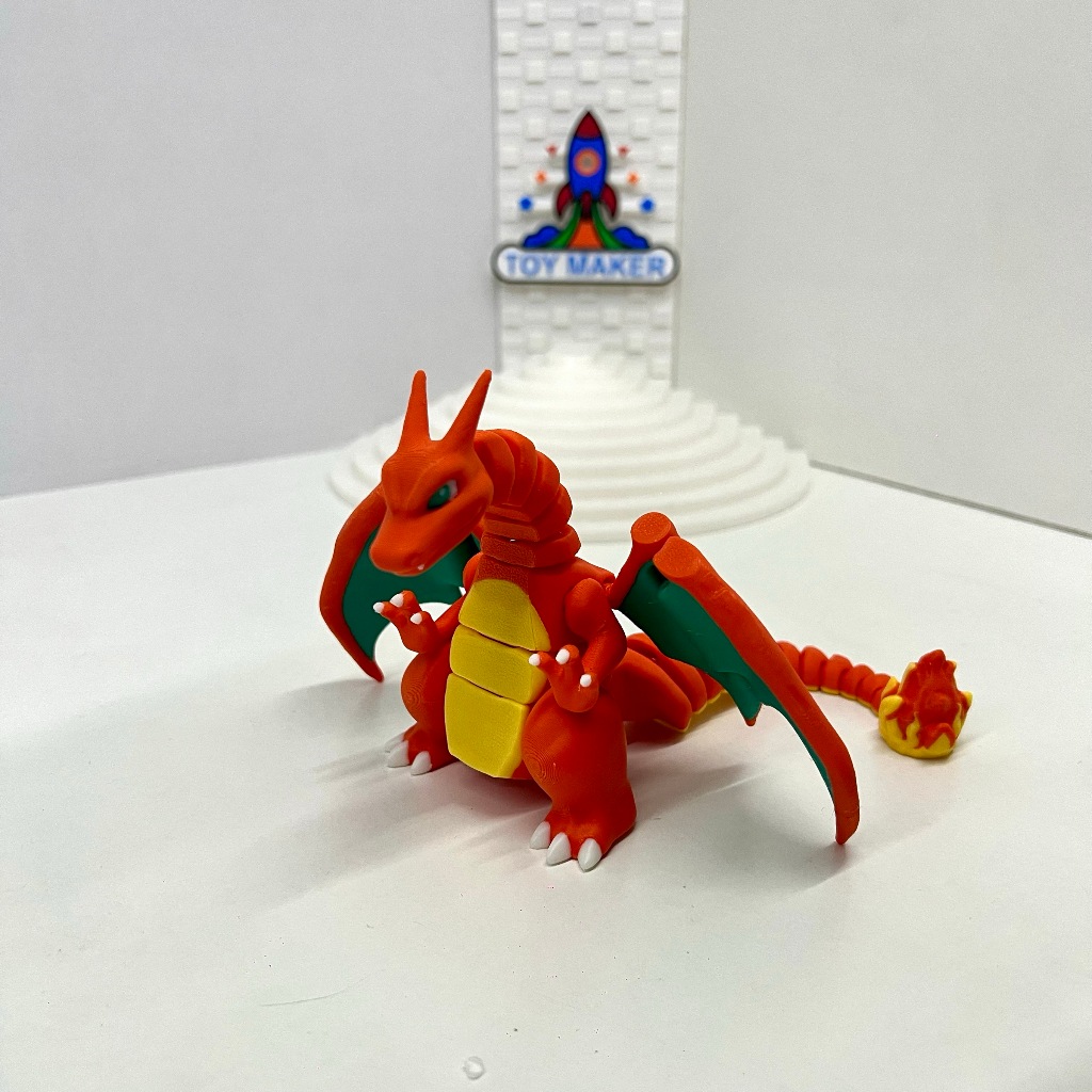 3d printed Charizard model - Safe bioplastic flexible joint toy ...