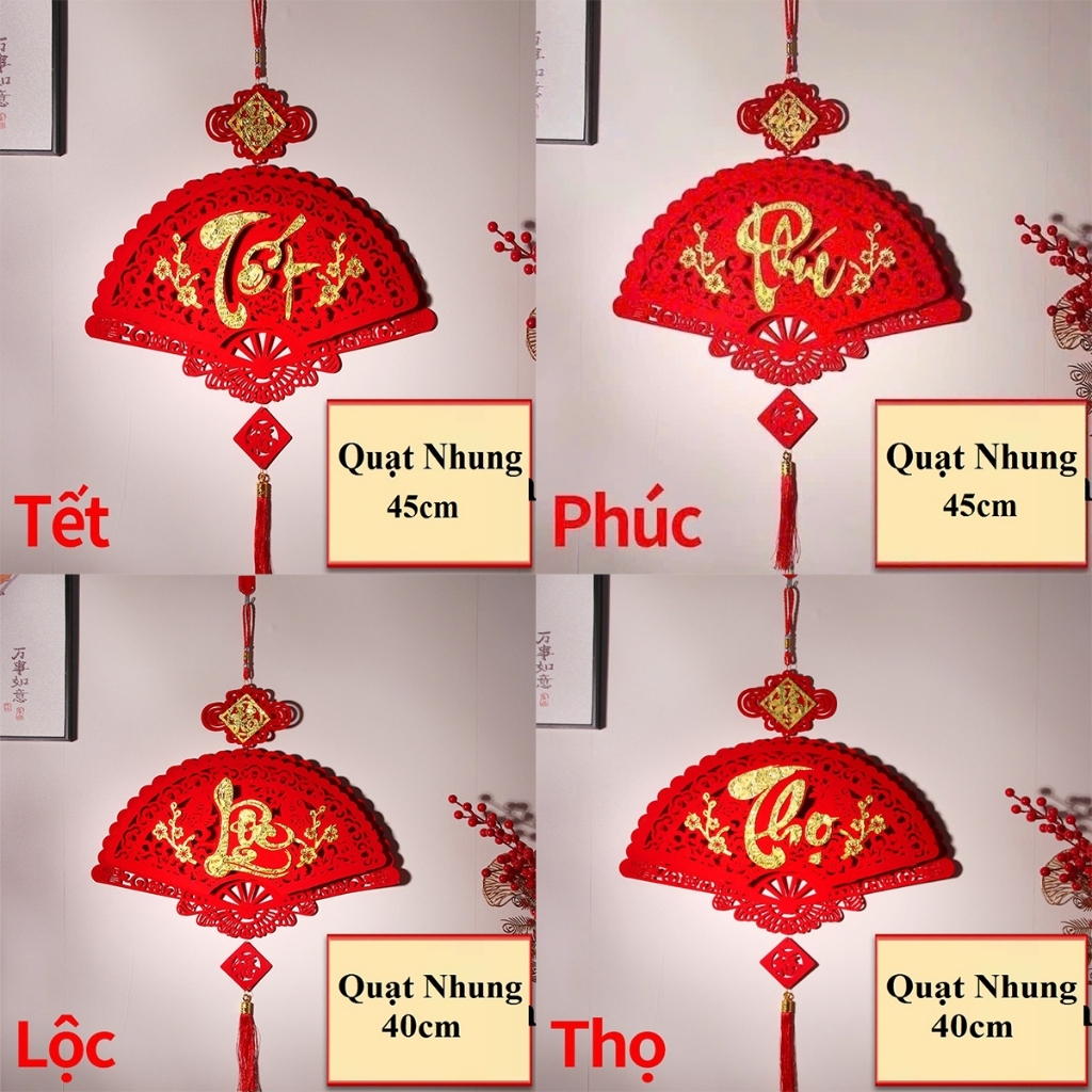 Fan with the word Phuc Loc Tho in Chinese and Vietnamese, Decoration ...