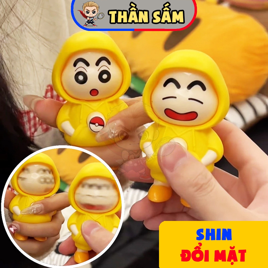 TRI Shin Chan Crayon Face Change Pencil Boy Rotating Keychain Children ...