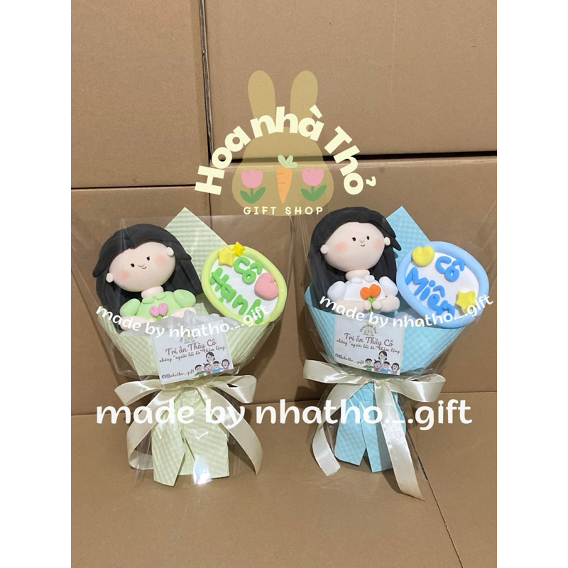 1 Chibi Clay Flower Bouquet + 1 Teacher's Name Tag November 20, Cute ...