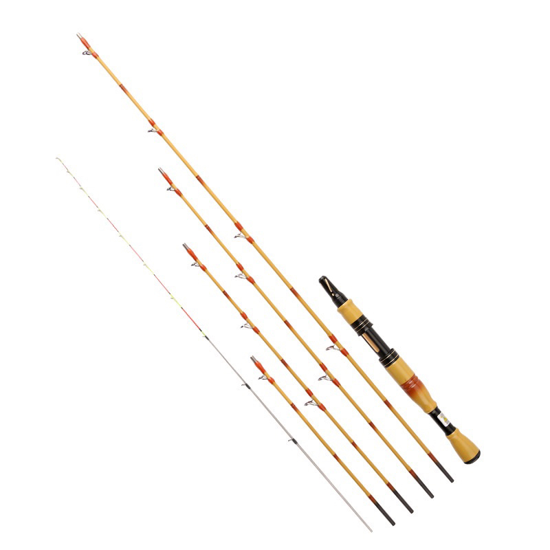 Ikada Fishing Rod with 3-Segment Wooden Handle, 1m5 Long, Extremely ...