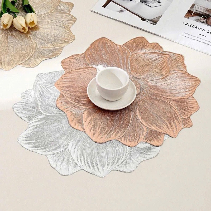 Lotus Shape Table Mat, Luxurious 38cm Dining Table Heat Insulation Mat ...