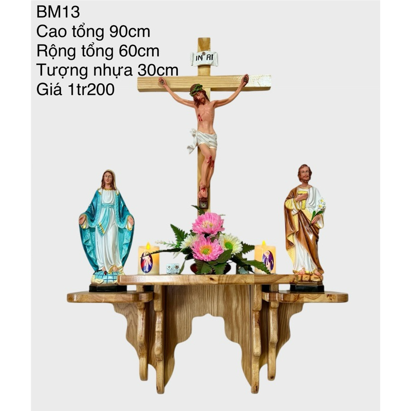 Small, simple, modern Catholic altar - 30cm high statue (complete combo ...