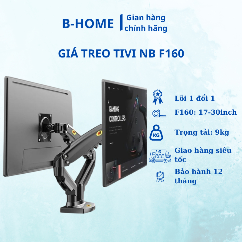 [NB F160] [17-27 Inch] [Dual Computer Monitor Mount] [2 Monitor ...