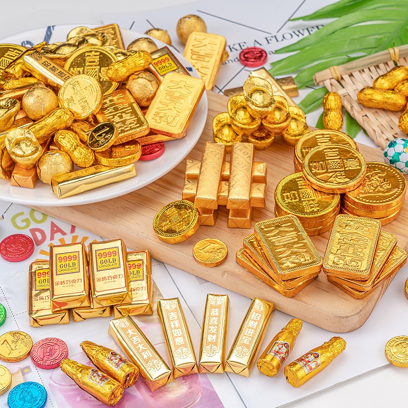 Gold Coin Chocolate, God of Wealth 9999 Gold Bar Chocolate, Delicious ...
