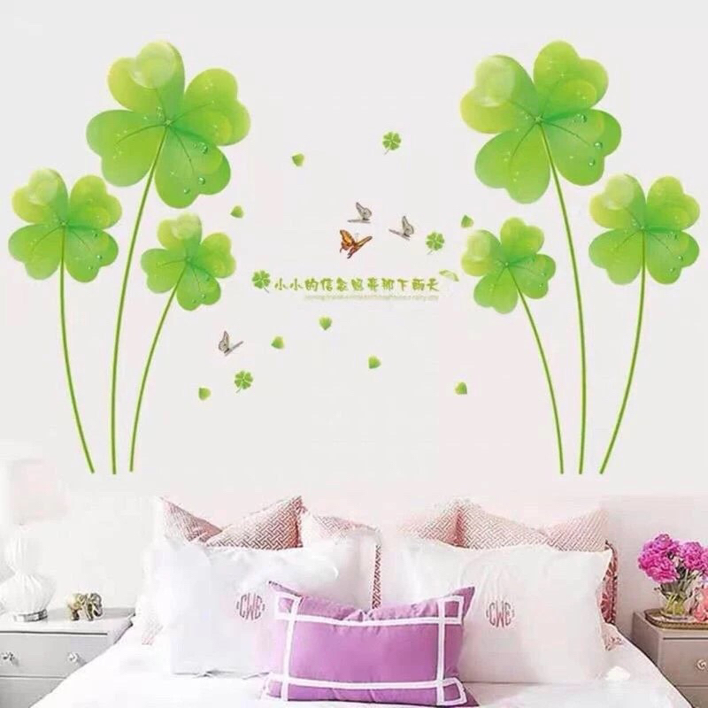 Four-leaf clover wall Decal (grafted) | Shopee Singapore