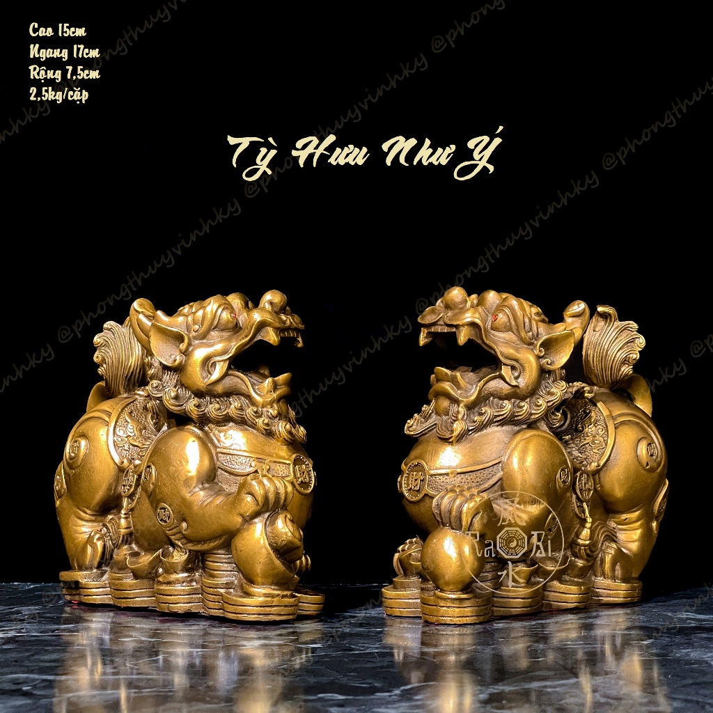 Pixiu Nhu Y - Golden Bronze Pixiu - Feng Shui Bronze Statue | Shopee ...