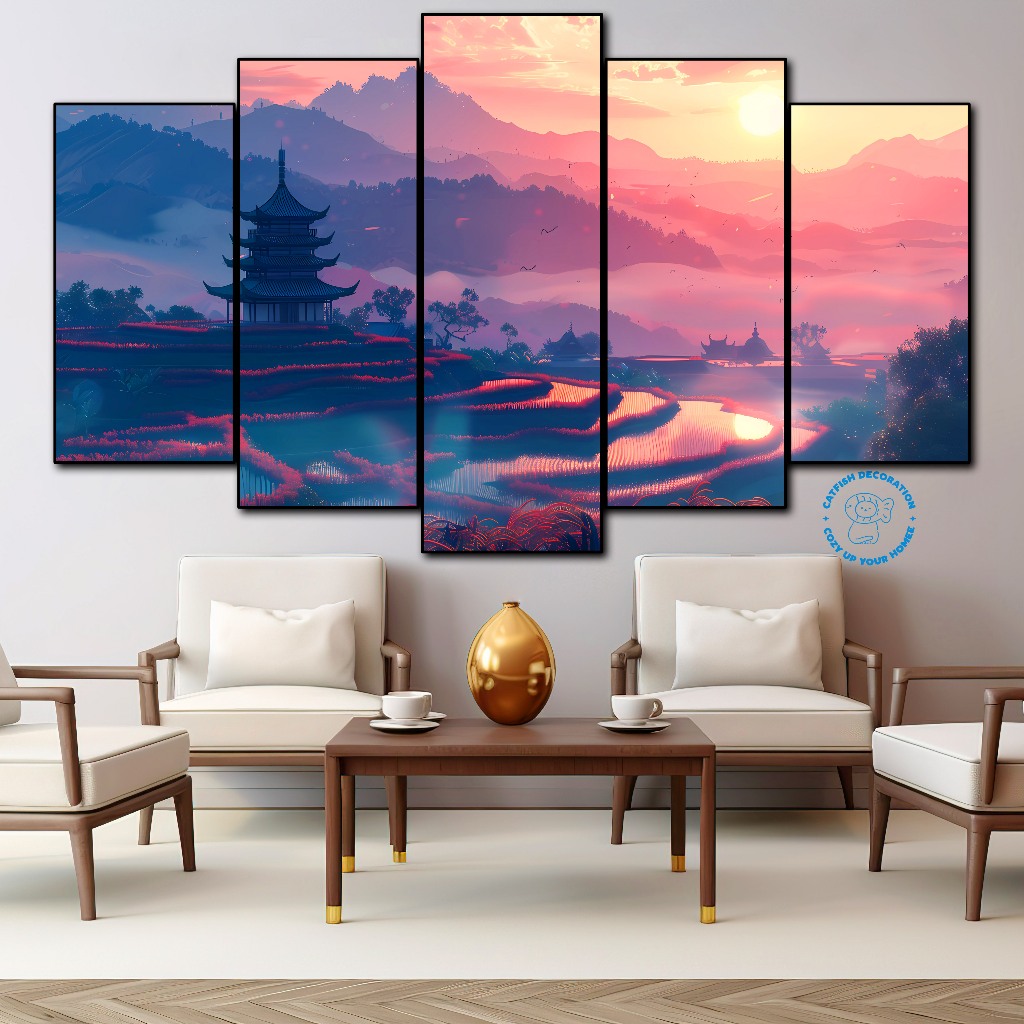 Set of 5 Wall Collage Panels ASIAN Landscape - Mirror Formex - Japan ...