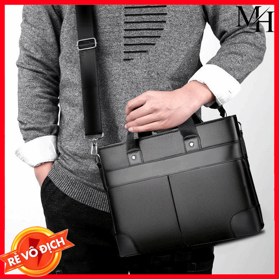 High quality men's leather handbag, shoulder and crossbody office bag ...