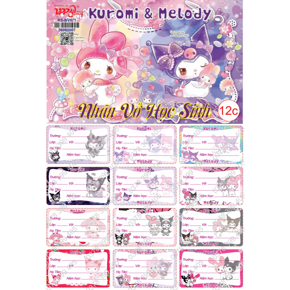 Super cute notebook label set Labubu, Kuromi, Melody, Pokemon dragon ...