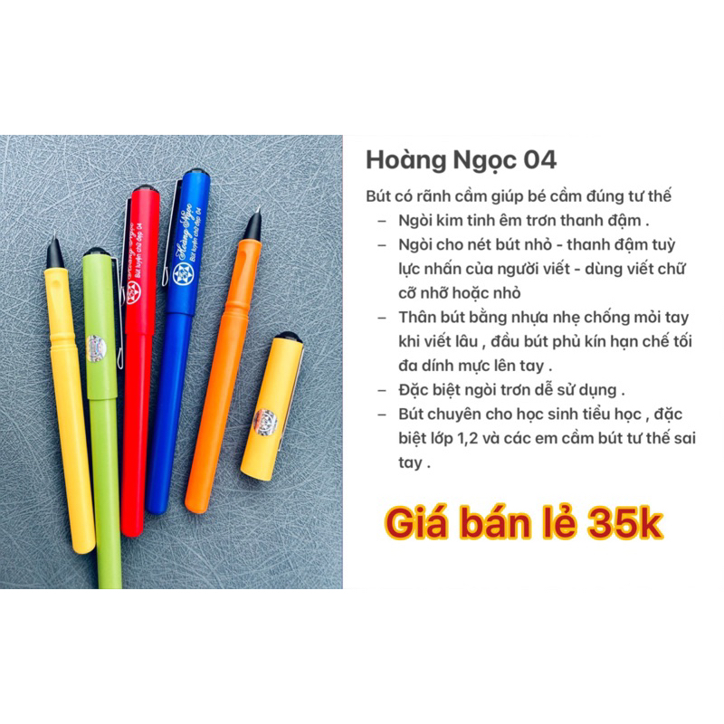 Hoang Ngoc pen 04 smooth nibs for grade 1 (Smooth nib - smooth, bold ...