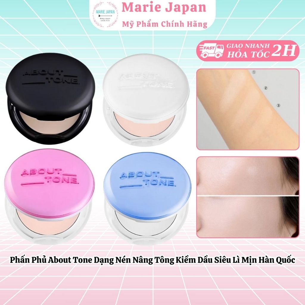 About Tone Powder Pact Korean Super Matte Oil Control Tone Lifting ...