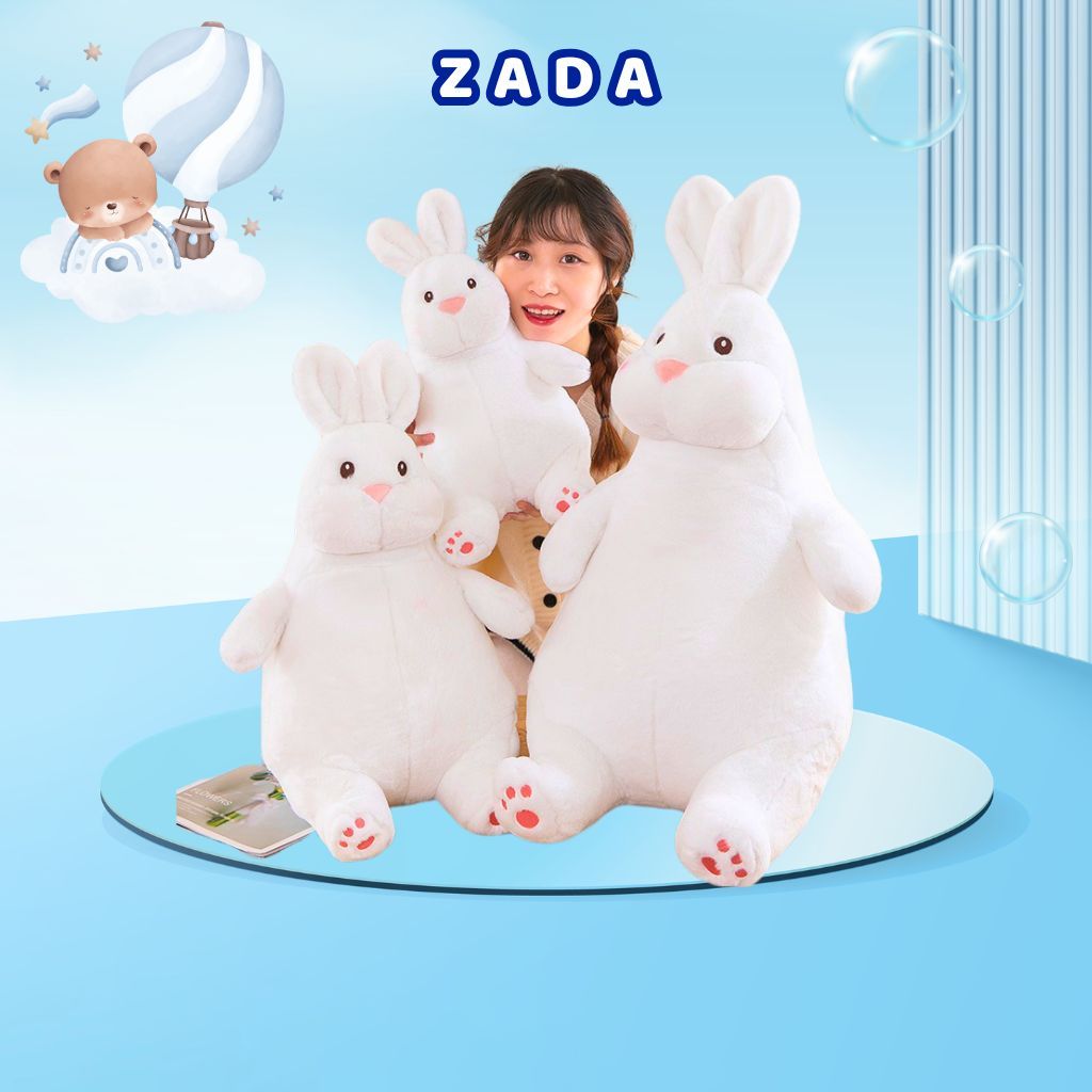Cute white rabbit teddy bear, cute stuffed animal ZADA | Shopee Singapore
