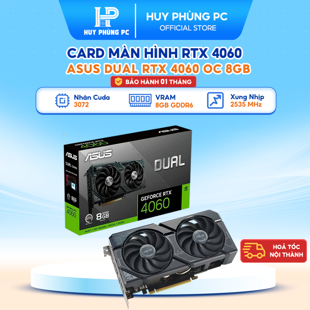 Asus Dual GeForce RTX 4060 EVO OC Edition 8GB GDDR6 Video Card ...
