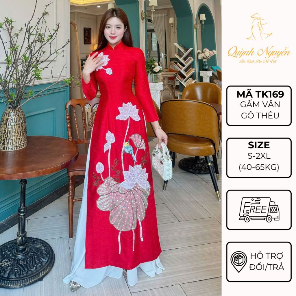 Traditional ao dai, Ao Dai Quynh NGUYEN, Thai Tuan brocade ao dai worn ...