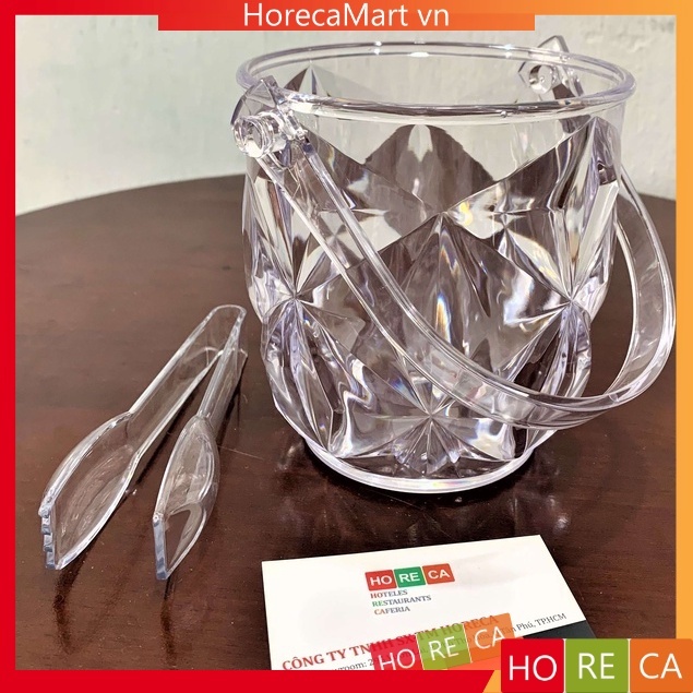 (Combo) 1,35 Liter Crystal plastic ice bucket and mini ice pick ...