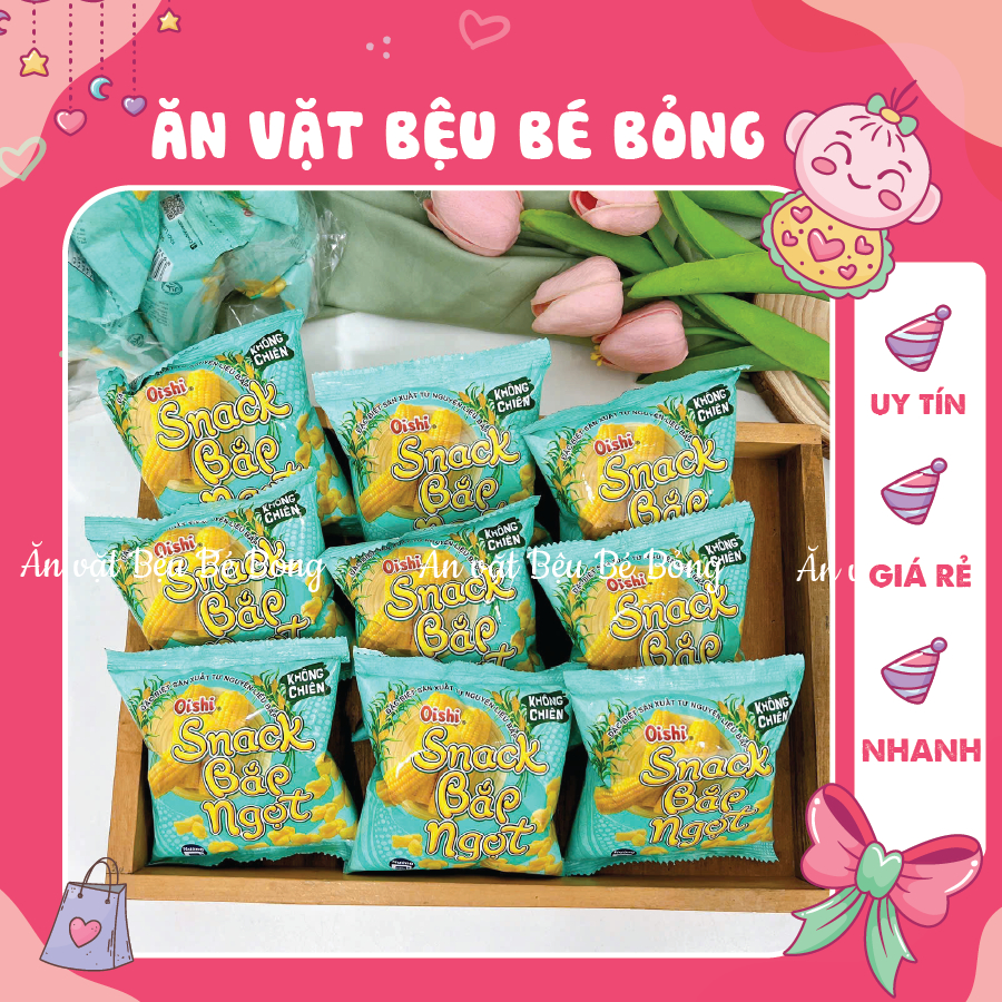 Bag of 20 packs of Sweet Corn Snacks (6g pack), Oishi Childhood Sweet ...