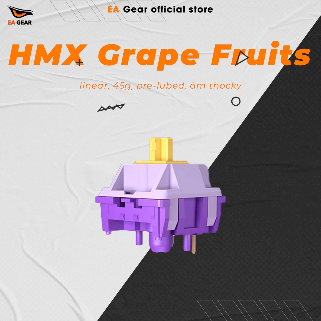 Switch HMX Lemon Grapes linear 45g poppy sound for mechanical keyboard ...