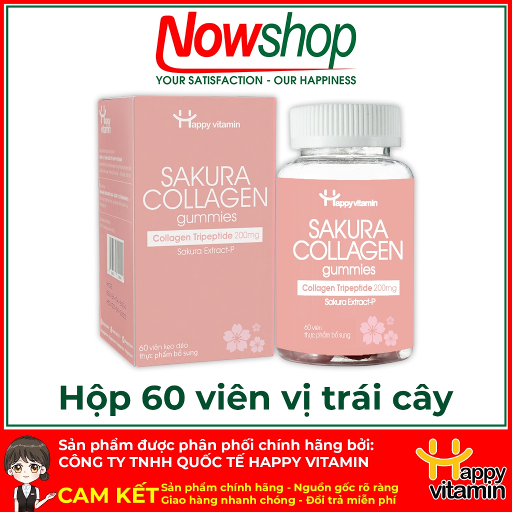 Sakura Happy Vitamin Collagen Supplement Gummies Box of 60 tablets ...