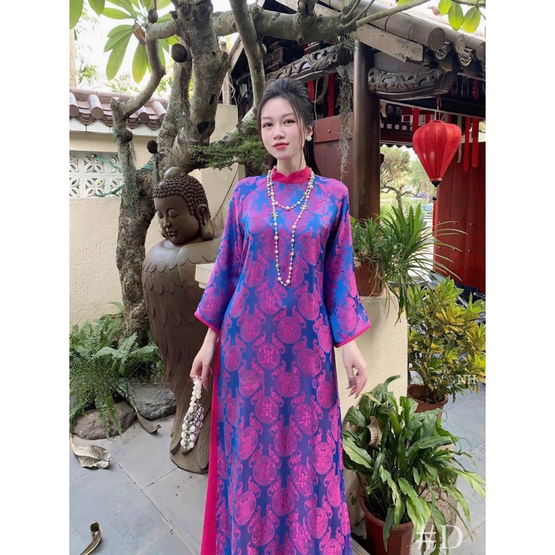Bat Tho Brocade Ao Dai with Collar - Modern Brocade Ao Dai in many ...