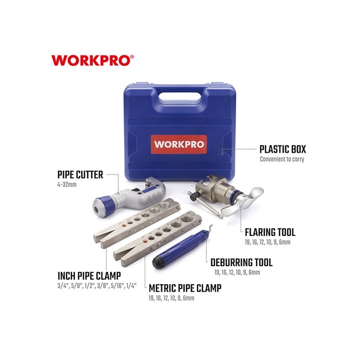 Workpro WP 5-piece copper/steel pipe flare/pipe flare kit301001 Pipe ...