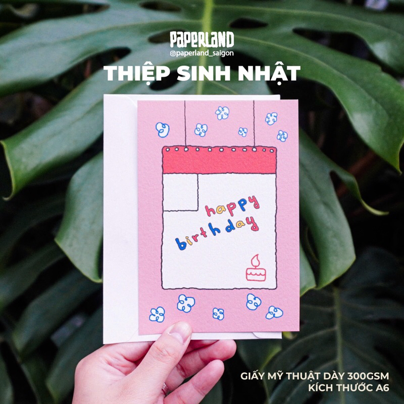 Happy BIRTHDAY CALENDAR CARD | Birthday POSTCARD | Kraft PAPER ENVELOPE ...