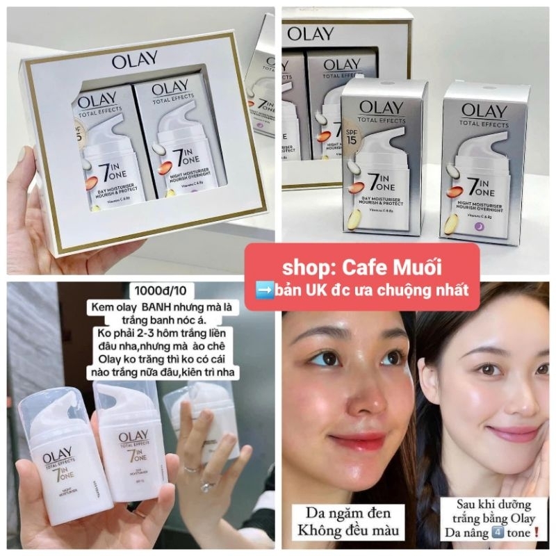 SET OF 2 BOXES OF Olay Total Effects 7in1 SKIN WHITENING CREAM Day ...