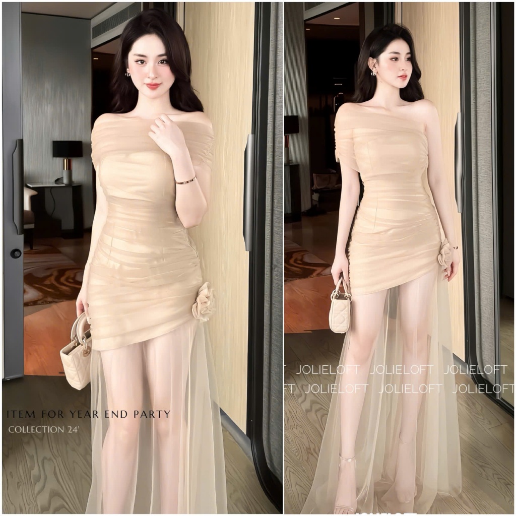 Y22 party bodycon dress, off-the-shoulder mesh dress (can be worn in ...