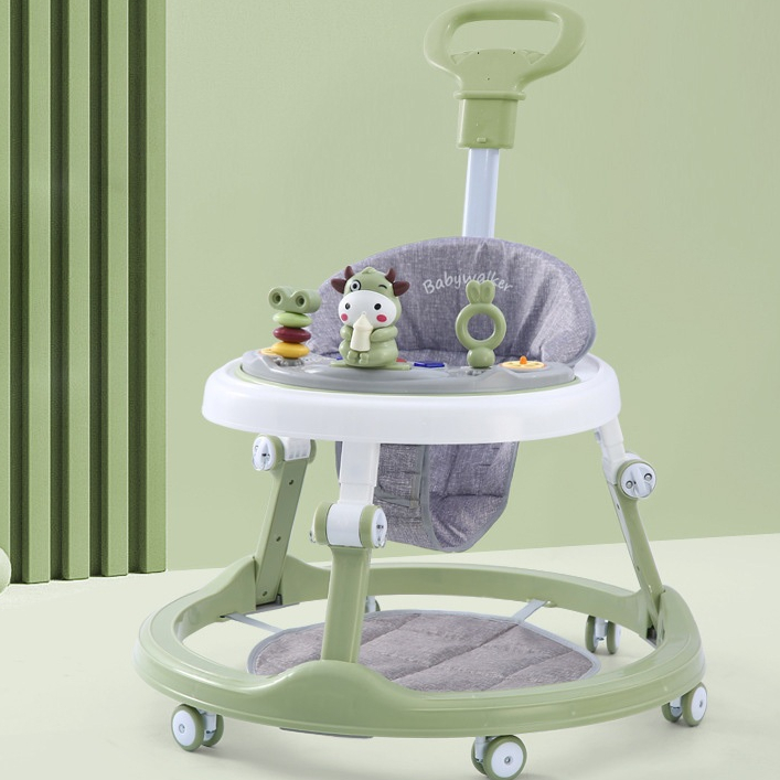 Round baby walker, baby walker that can be folded and lowered in height ...