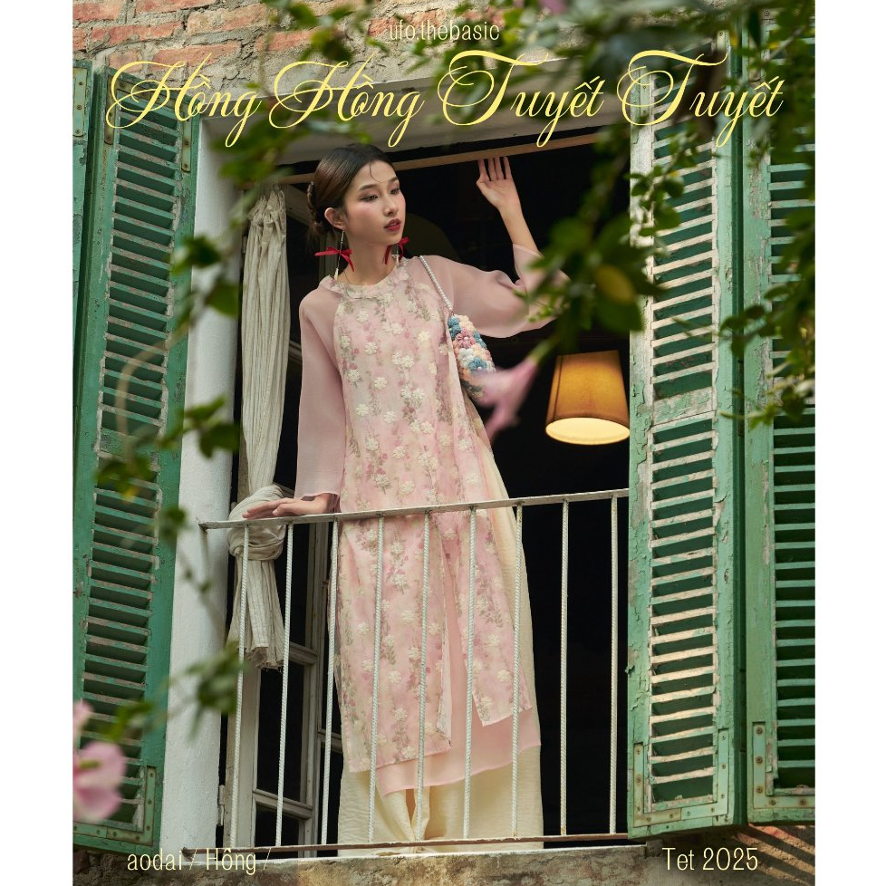 Hong Tuyet silk ao dai Set with four-piece form (with shorts) - Premium ...
