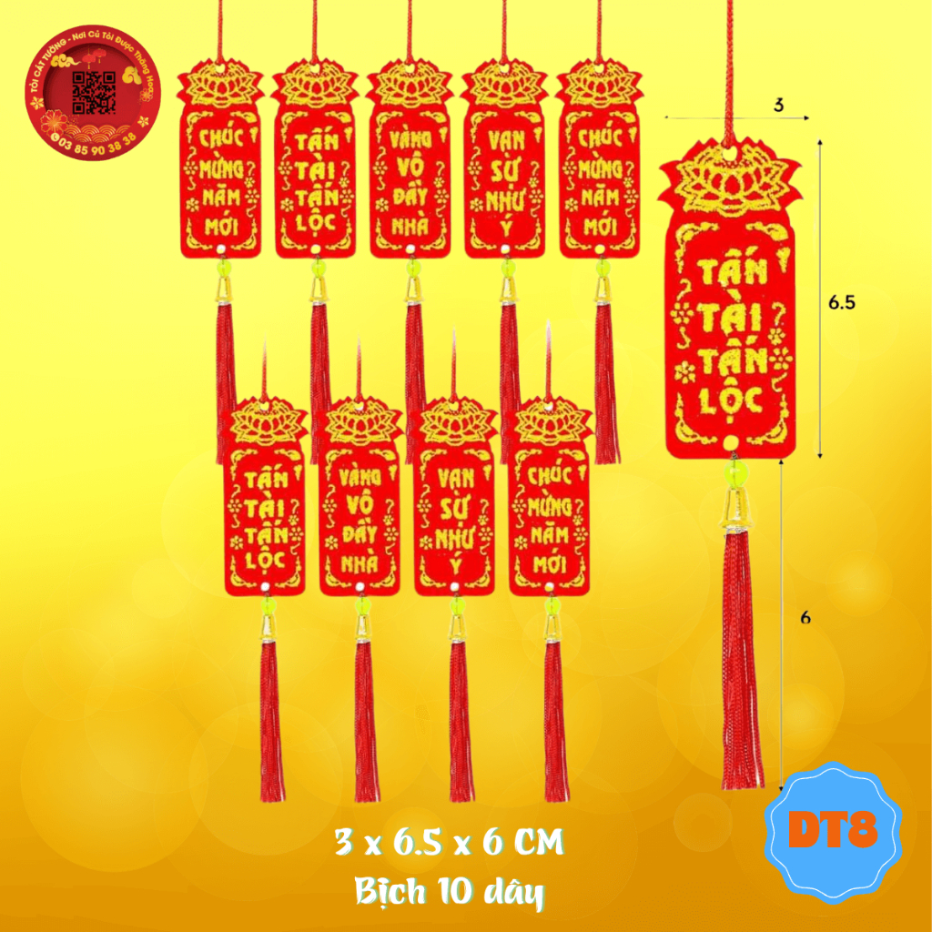 Decorative hanging string Blessing lotus flower, Ong Dia garlic flower ...