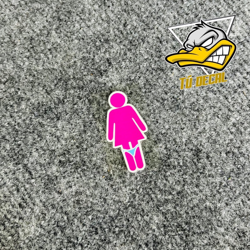 Outstanding Pink Color Mixed Character Logo Sticker, Decorative Sticker ...