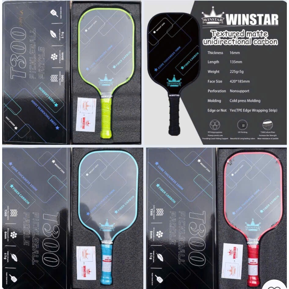 WInstar T300 Pickleball racket with light weight carbon coated racket ...