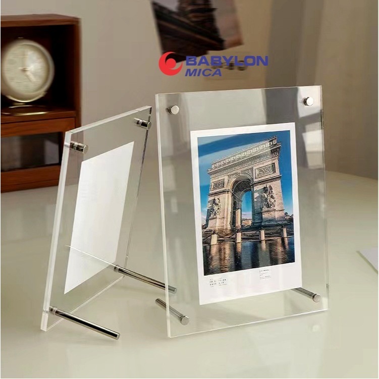 Transparent Mica Desktop Photo Frame, Certificate Frame, Stainless ...