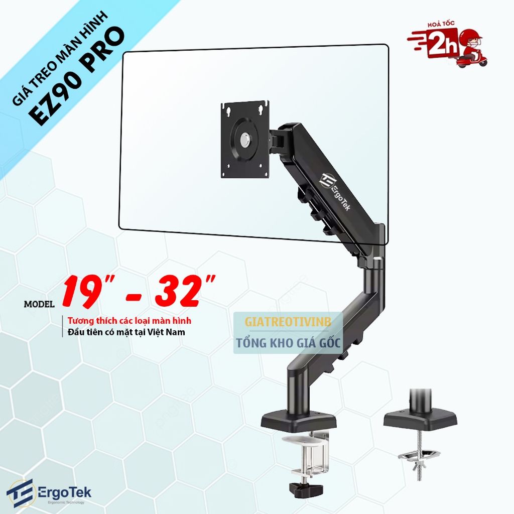 Ergotek EZ90 PRO Monitor Mount - Computer Monitor Arm - Desk Clamp Installation [Cheaper Than NB ...