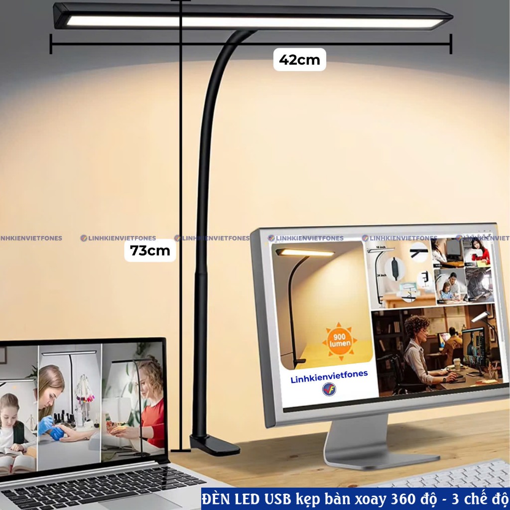 Led desk lamp, study lamp, large reading lamp, wide light coverage ...
