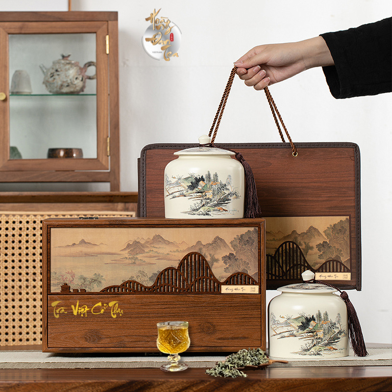 Shan Tuyet Golden Tea Gift Set & Xinjiang Premium Tea Wooden Box for ...