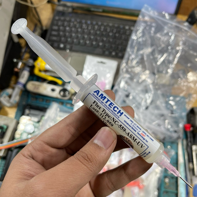 Amtech lead-free solder grease 10cc cylinder for solder components, Bga ...