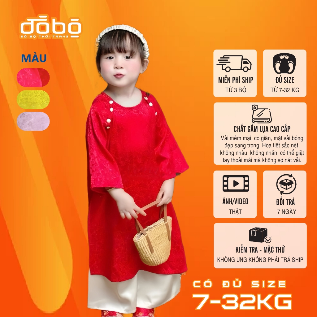 CNY Ao dai, high quality damask ao dai for boys and girls Lucky - Happy ...