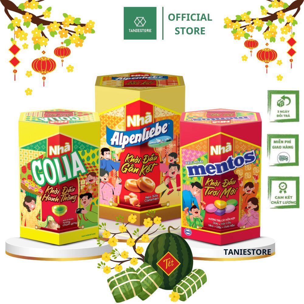 Hexagonal candy box CNY 2025 Alpenliebe candy, Mentos, caramel milk ...