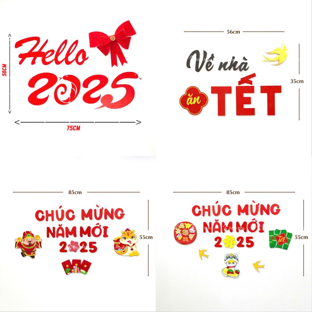 Wooden Letter Set CNY, Congratulations CNY, Hello 2025, Happy New Year ...