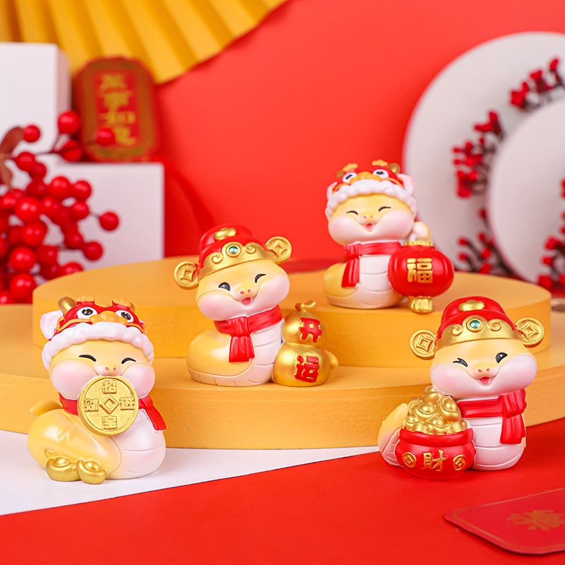 Decorative fortune snake model CNY At Ty 2025 displays study tables ...
