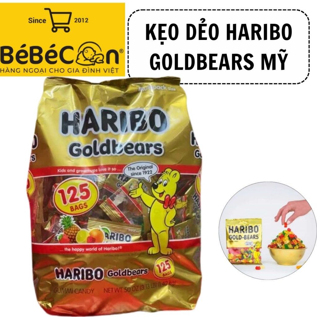 Haribo Bear Gummy Candy 1.42kg Includes 125 Small Bags - Imported from ...