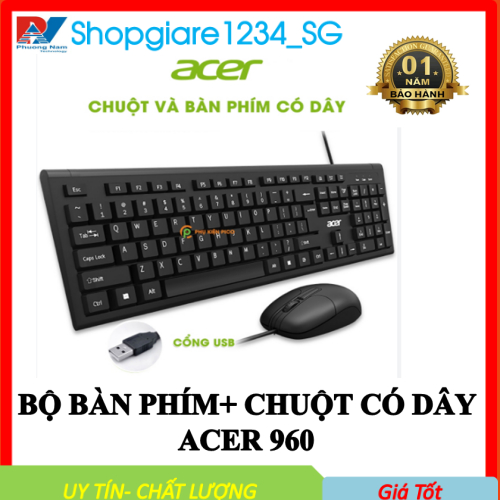 Acer OAK960 Wired Office Keyboard and Mouse Set - USB Port, Exquisite ...
