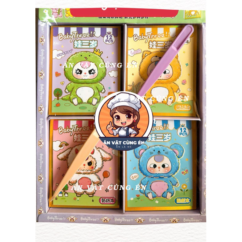 Tray of 40 super cool Baby Three sticker notebooks, Baby Three stickers ...