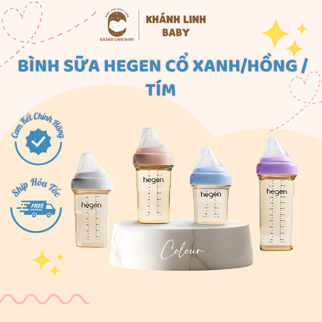 Genuine Hegen Blue/Pink/Purple neck milk bottles 150ml/240ml/330ml ...