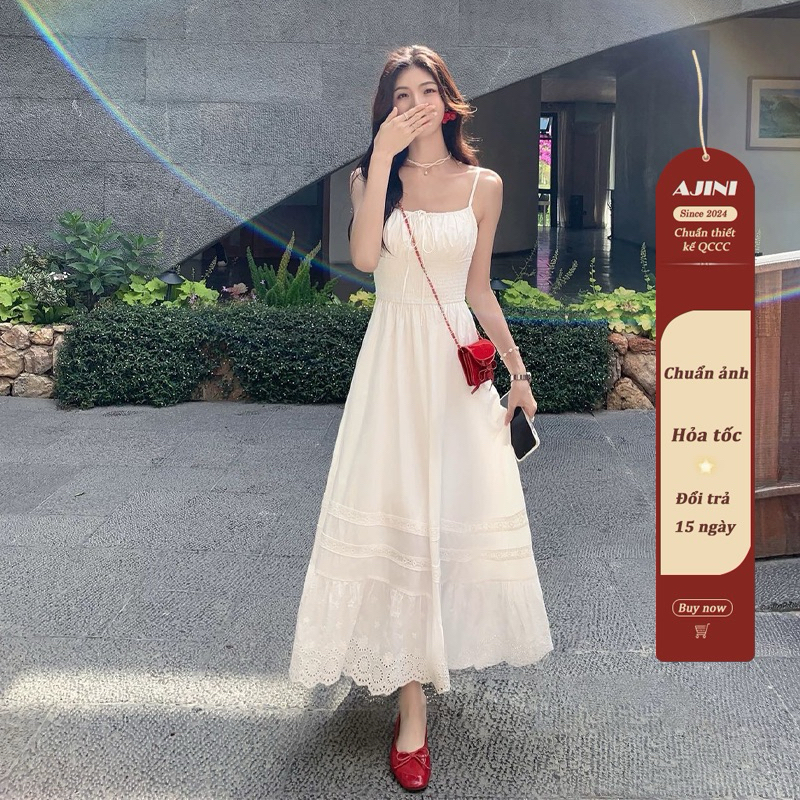 Korean white two-piece dress | Ajini | Shopee Singapore