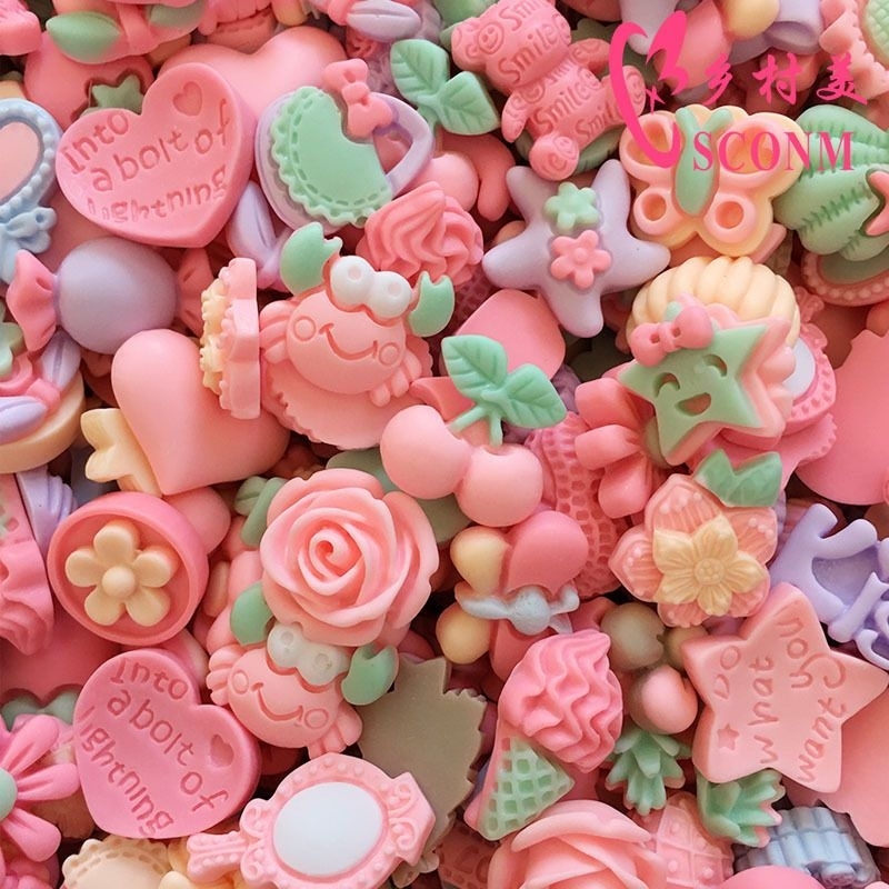 Combo of 100 plastic accessories, country style pink tone plastic ...